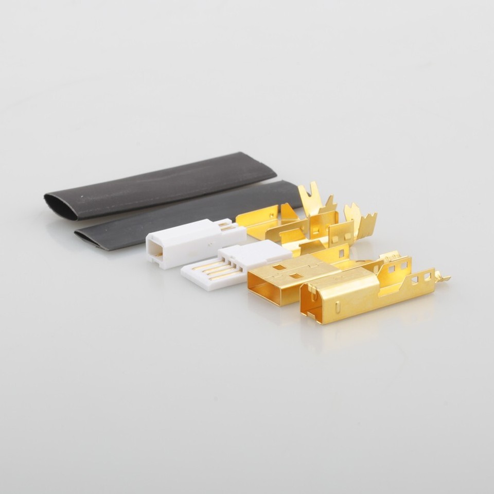 5U thickness Gold Plated USB2.0 Plug USB-A+USB-B Connector DIY Hi Fi ...