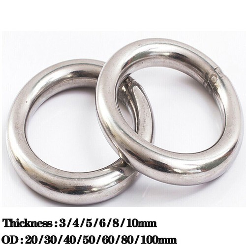 A2 Stainless Steel Round Rings Heavy Duty Solid Metal O Ring Welded OD ...