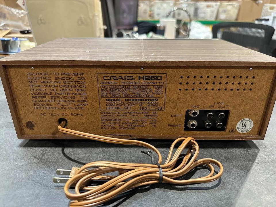 Vintage Craig 8 Track Tape Player Recorder H260 | eBay