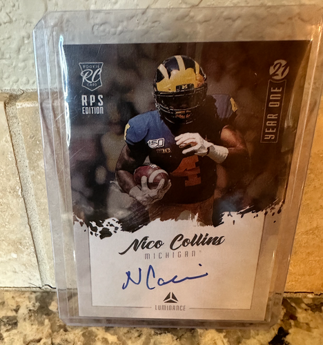 Nico Collins 2021 Luminance Year One Blue Ink No. YS-NC Texans On Card ...