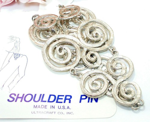 Vintage Costume Jewelry ULTRA CRAFT Shoulder Brooch Pin Silver | eBay