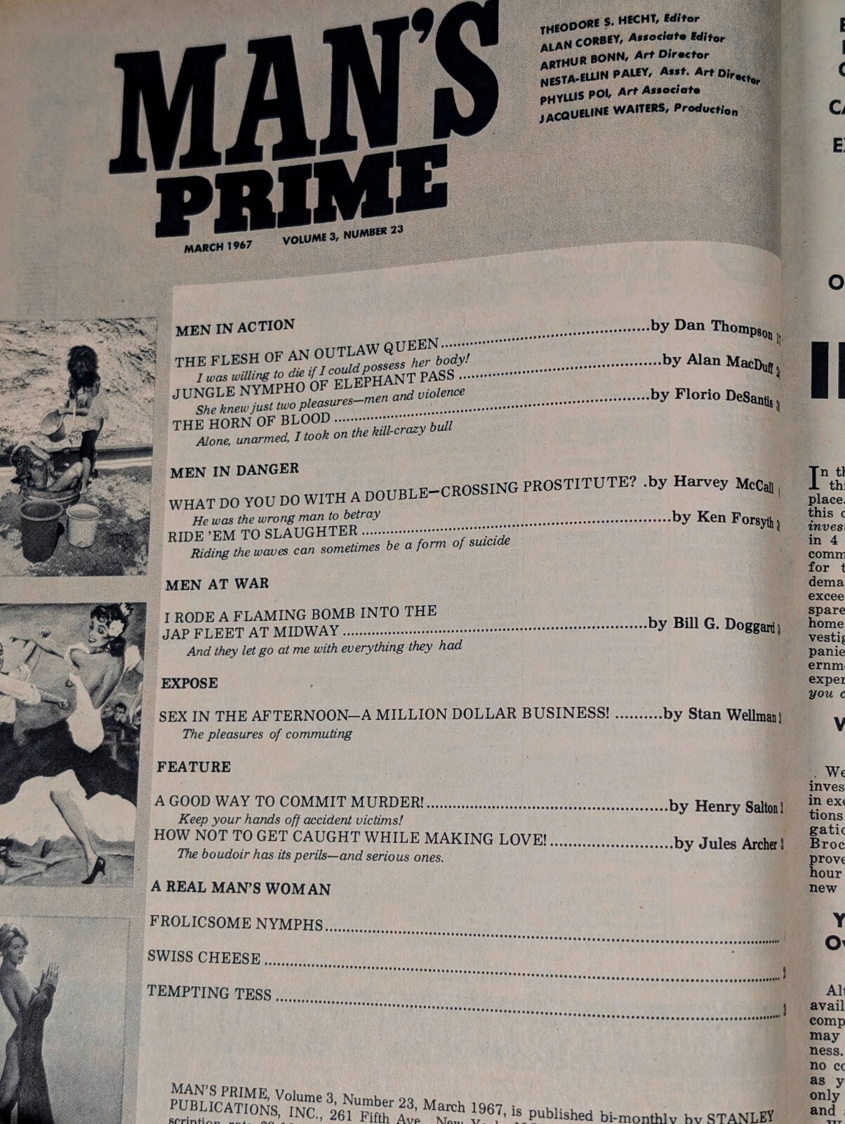 Man's Prime Pulp Magazine March 1967 Bondage GGA Torture Cheesecake ...