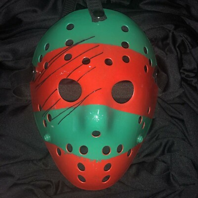 Christmas colors Hockey Mask Jason Freddy FVJ Custom Painted | eBay
