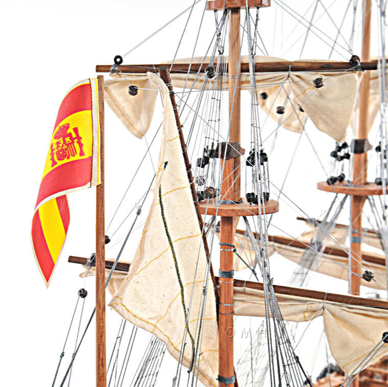 San Felipe Open Hull Cutaway Built Wood Tall Ship Model 37" Spanish ...