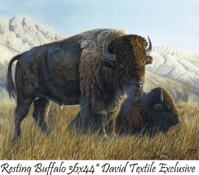 Resting Buffalo Panel Cotton Quilt Fabric 36x44 David Textiles ...