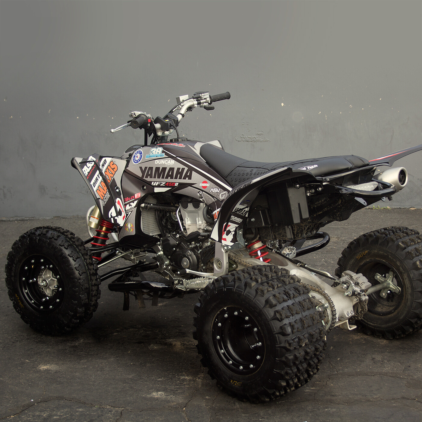 YFZ450R Graphics 2014-Newer DFR DF Edition Gray Red Full Wrap YFZ 450R ...