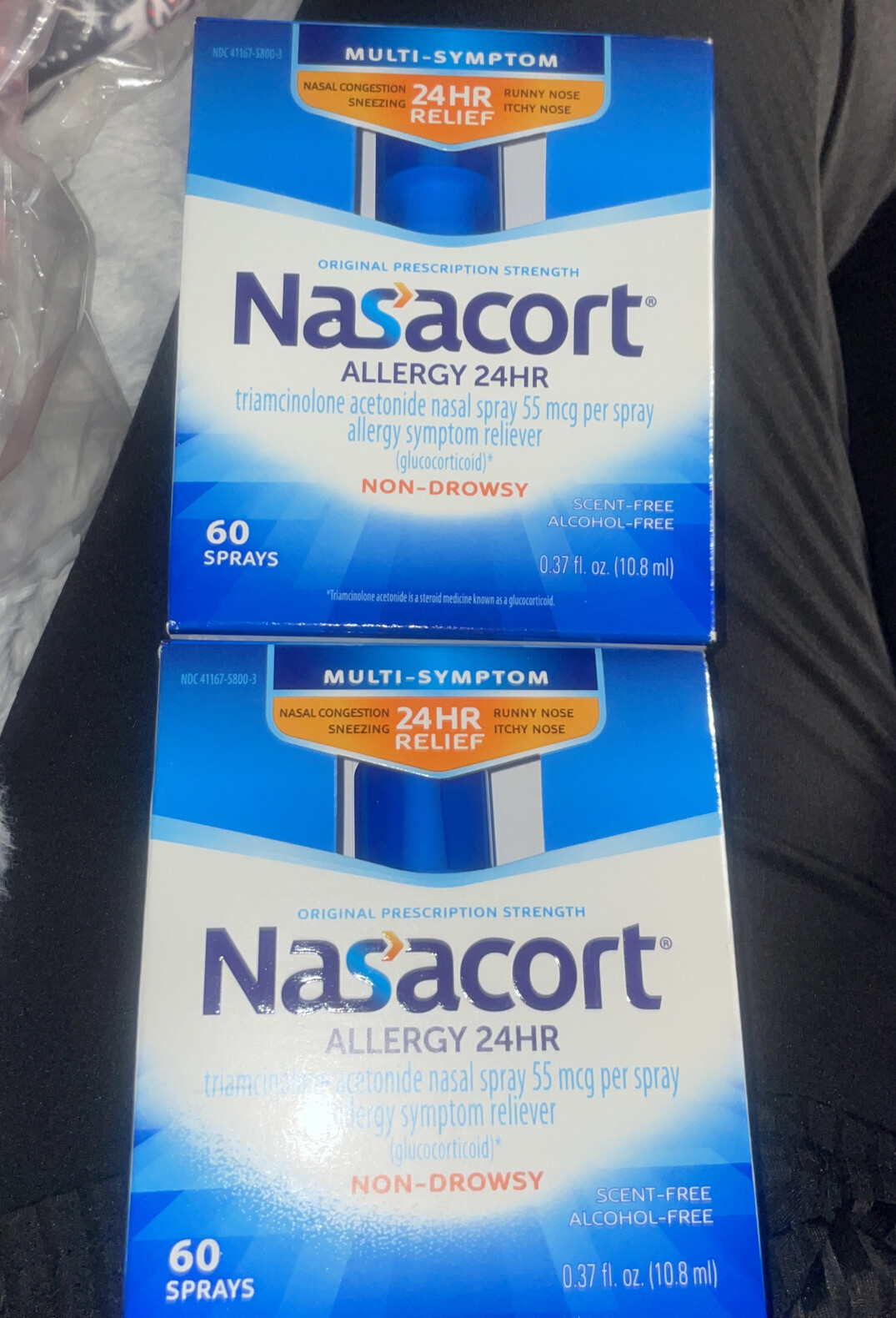 2 PACK Nasacort 24hr Allergy Medicine Spray - 60 Sprays X 2=120 Exp:07/ ...