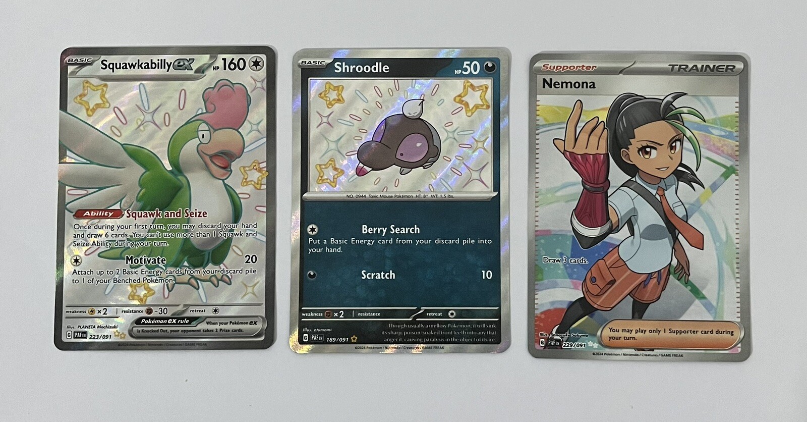 Squawkabilly ex 223/091- Shiny Ultra Rare - Paldean Fates - 189-229 ...