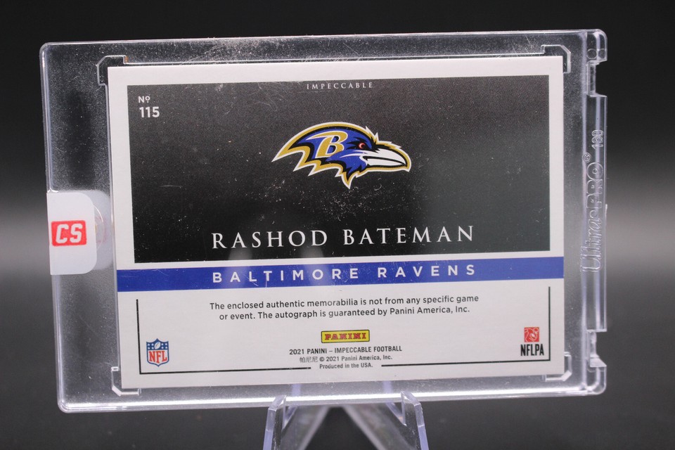 2021 Panini Impeccable Rashod Bateman Rookie Patch Autograph #115 /75 ...