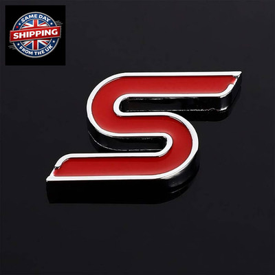FORD FIESTA FOCUS MONDEO zetec S BADGE SOLID METAL RED / CHROME | eBay UK