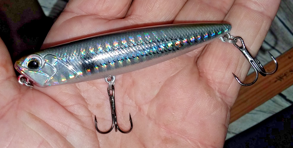 #W 2pcs Topwater Twitch Bait YELLOW/BLACK/MYLAR FLOATING 3.35" .40oz. Z ...