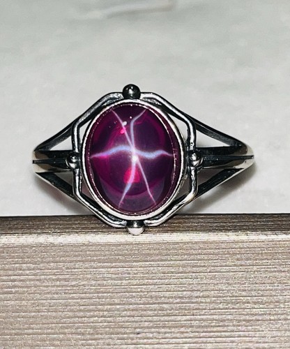 925 Sterling Silver Lab Created Red Star Ruby Ring | eBay