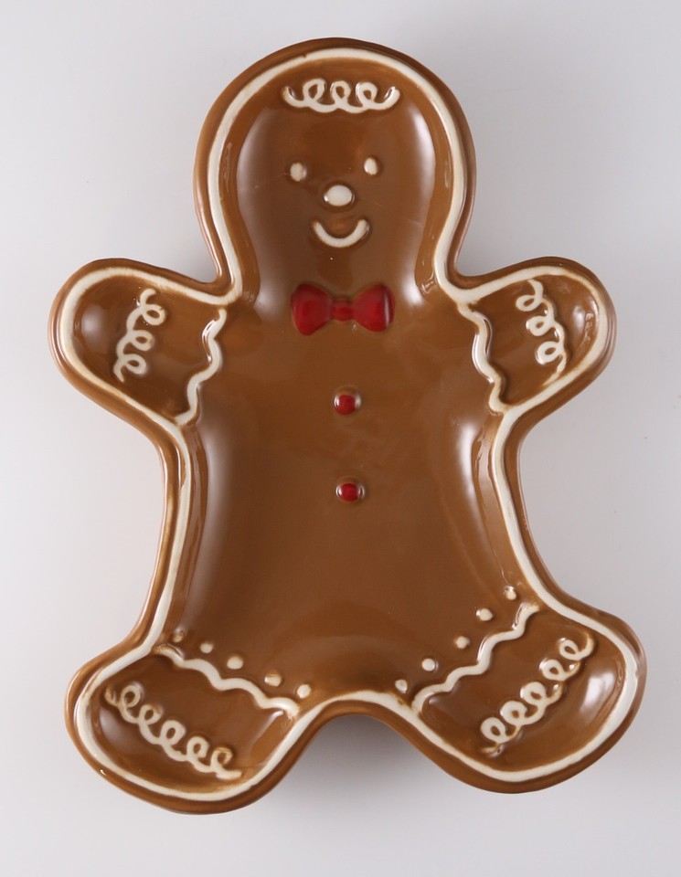 New Sleigh Bell Bistro Gingerbread Man Ceramic Trinket Dish - Spoon ...