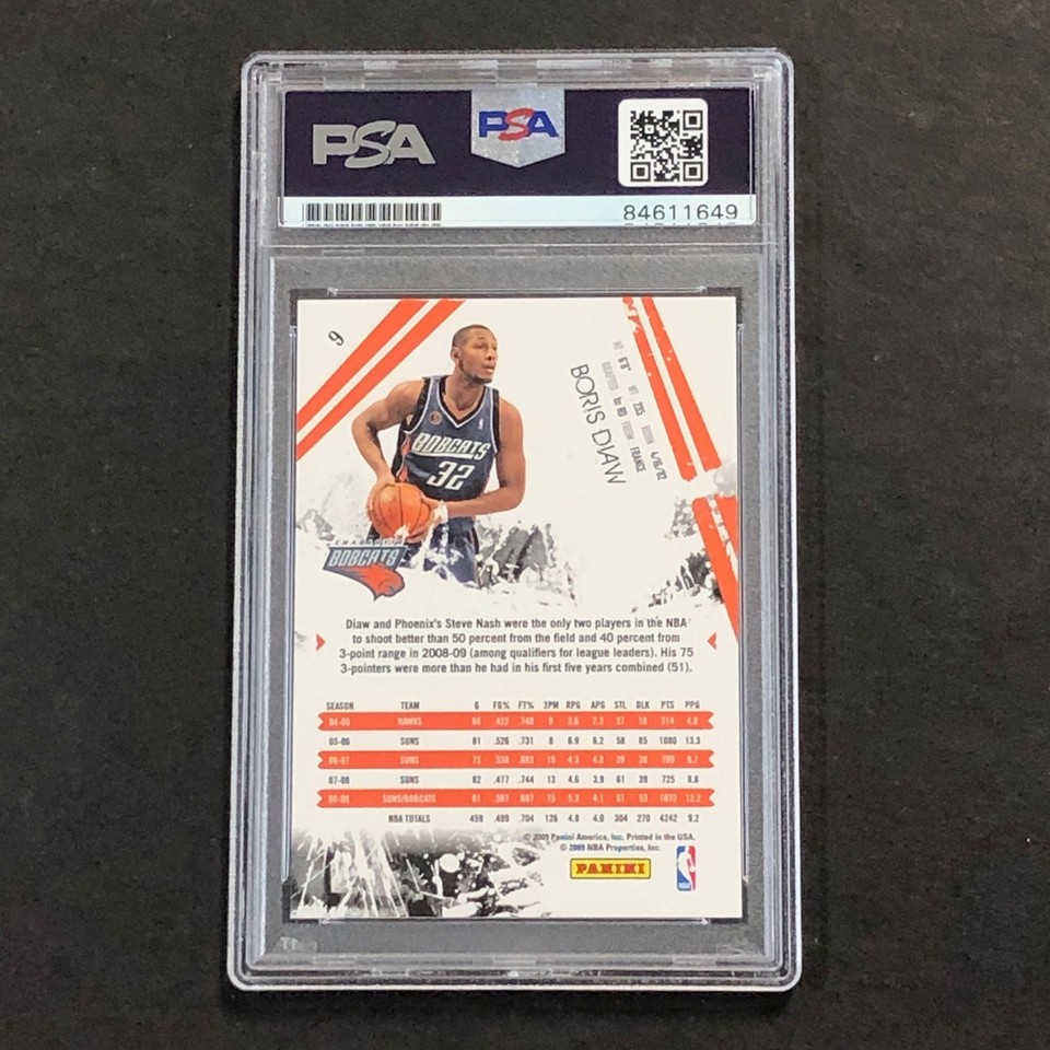 2009-10 Rookies & Stars #9 Boris Diaw Signed Card AUTO 10 PSA Slabbed ...