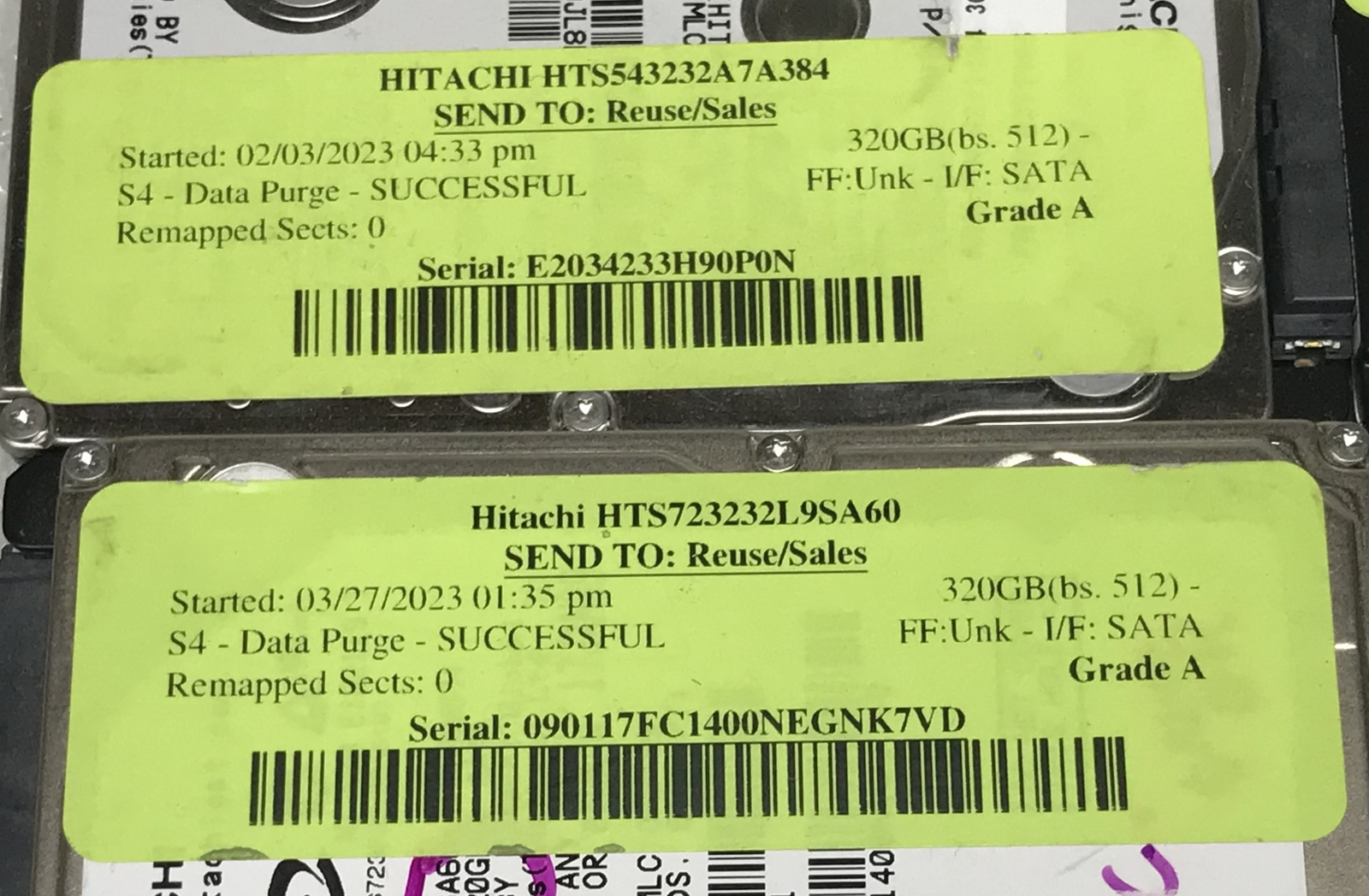 Lot of 10 Hitachi Mixed Models 320GB 2.5" SATA Internal Hard Disk ...