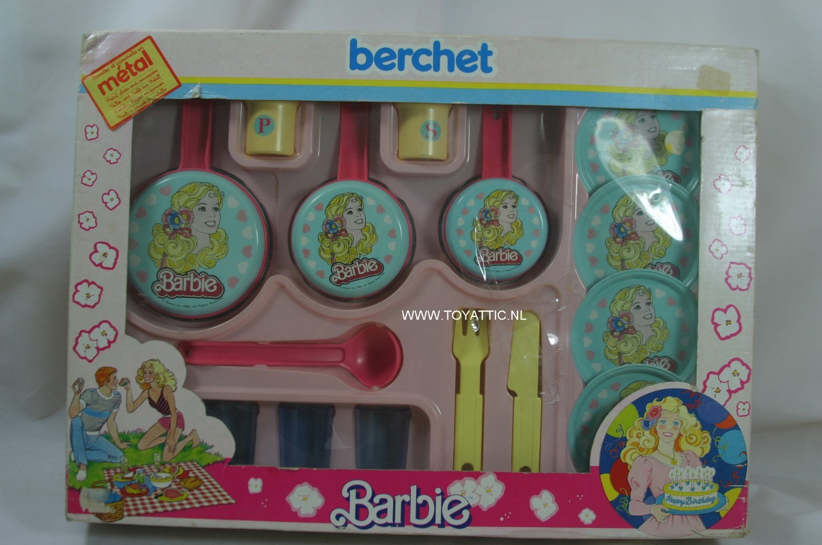 Barbie French childeren tableware kitchen playset from 1986 by Berchet ...
