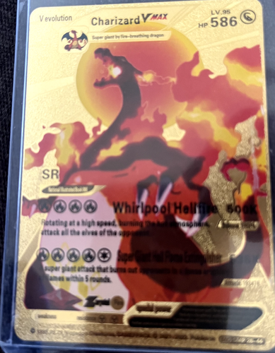 pokemon charizard v evolution vmax gold SR national illustrated book ...