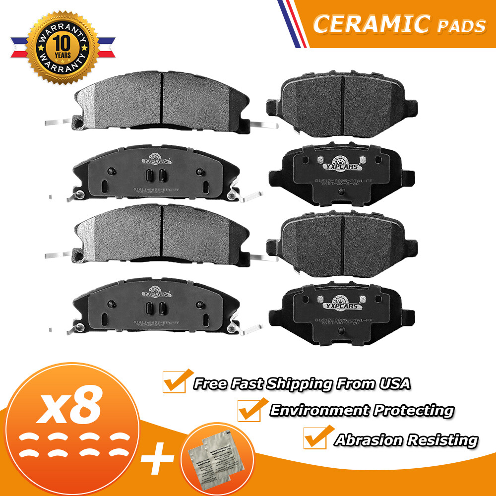 Front & Rear Ceramic Brake Pads for FORD Explorer Flex Taurus SHO MKT ...