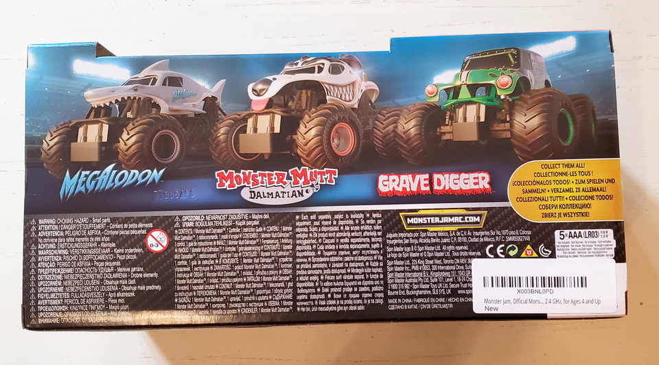 Monster Jam RC Dalmatian Monster Mutt Remote Control Truck 1:24 Scale ...