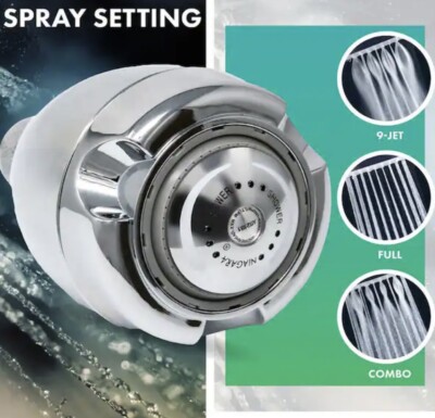 Niagara Earth Shower Head in Chrome Spa 3-Spray with 1.5 GPM 2.7-in. (1 ...