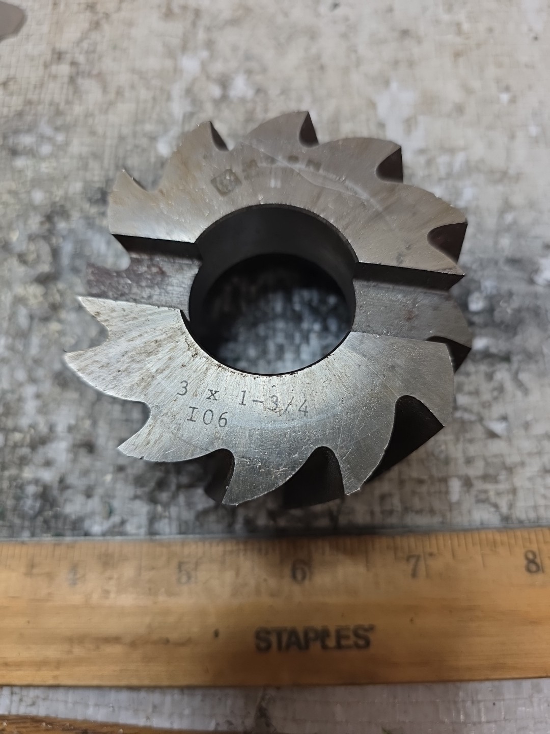 Moon Cutter Shell End Mill 3" Dia x 1-3/4", 1-1/4" Hole Dia. USED IN EX ...