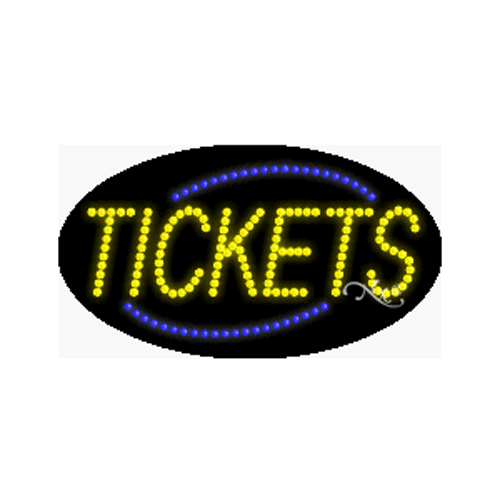 LED Neon Tickets Sign 27"L x 15"H #24308 | eBay