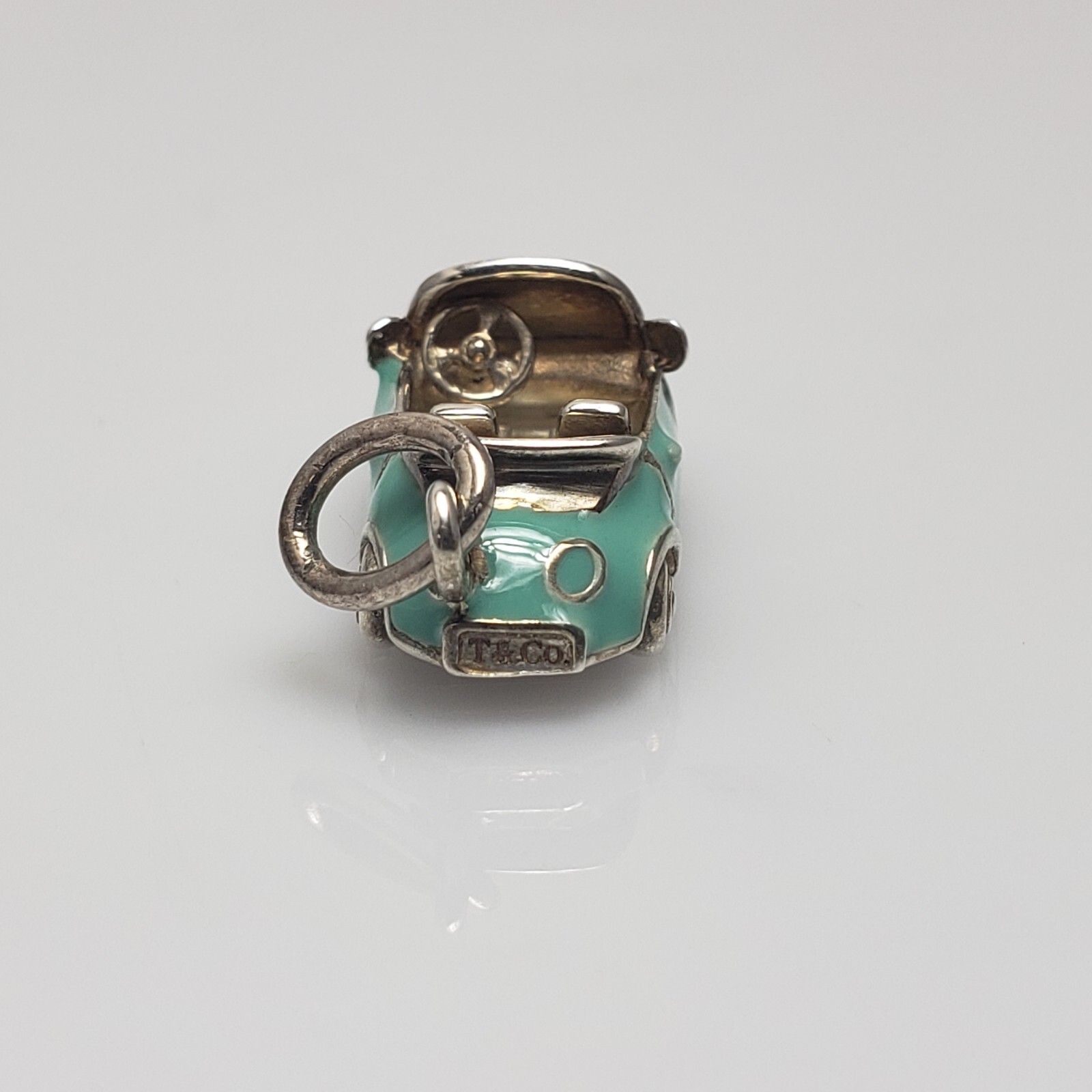 Tiffany & Co. Sterling Silver Blue Enamel Convertible Car Charm Pendant ...