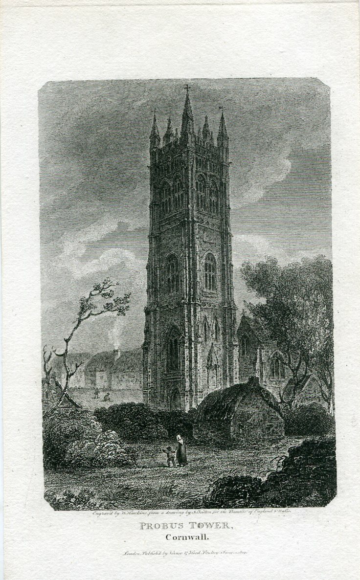 Probus Tower, Cornwall Engraved by W. Hawkins from a drawing by J ...