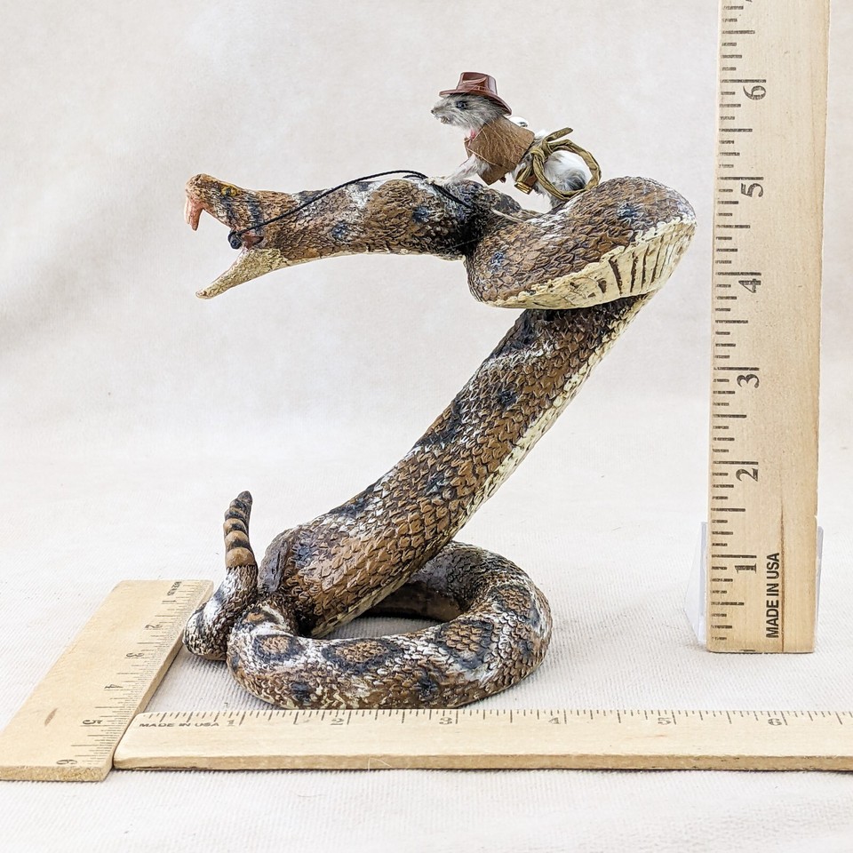 Real Mouse Resin Rattlesnake Cowboy Round-up Taxidermy Curiosity oddity ...
