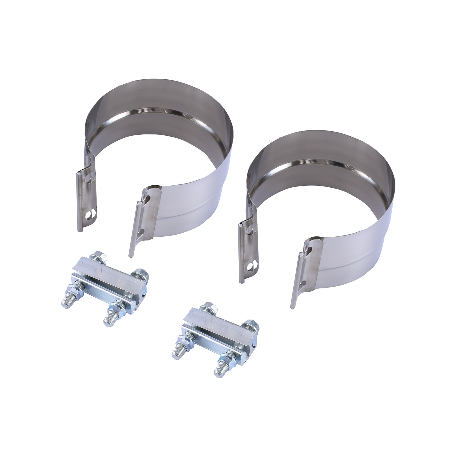 6Pcs 5" Stainless Exhaust Band Clamp Step Clamps for Catback Muffler ...