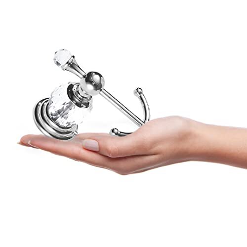 Crystal Robe Hook Chrome Towel Hook For Bathroom Wall Mounted Silver ...
