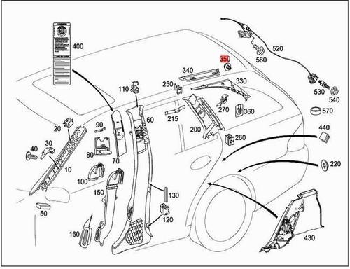Genuine Clip MERCEDES Cls Slc Slk A209 C140 C208 R129 R171 R172 ...