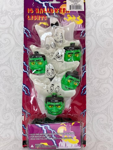 Vtg Set 10 Blow Mold Frankenstein Frankie Fabric Goofy Ghosts String ...