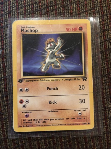 Machop 59/82 1st Edition Used Team Rocket Non-Holo Pokemon Card | eBay