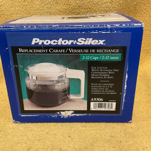 Proctor Silex A9306 Replacement Coffee Carafe 2-12 Cup White For A600 ...