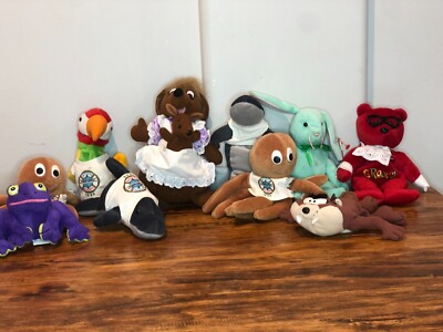 10 Random Beanie Plush - TY Baby Bunny, Austin Powers Bear, Kanga & Roo ...
