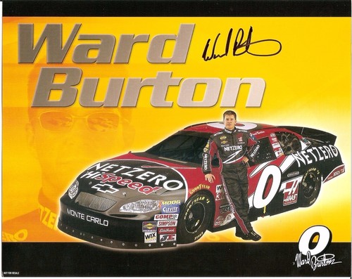 2004 WARD BURTON signed NASCAR PHOTO CARD POSTCARD NET ZERO HAAS ...