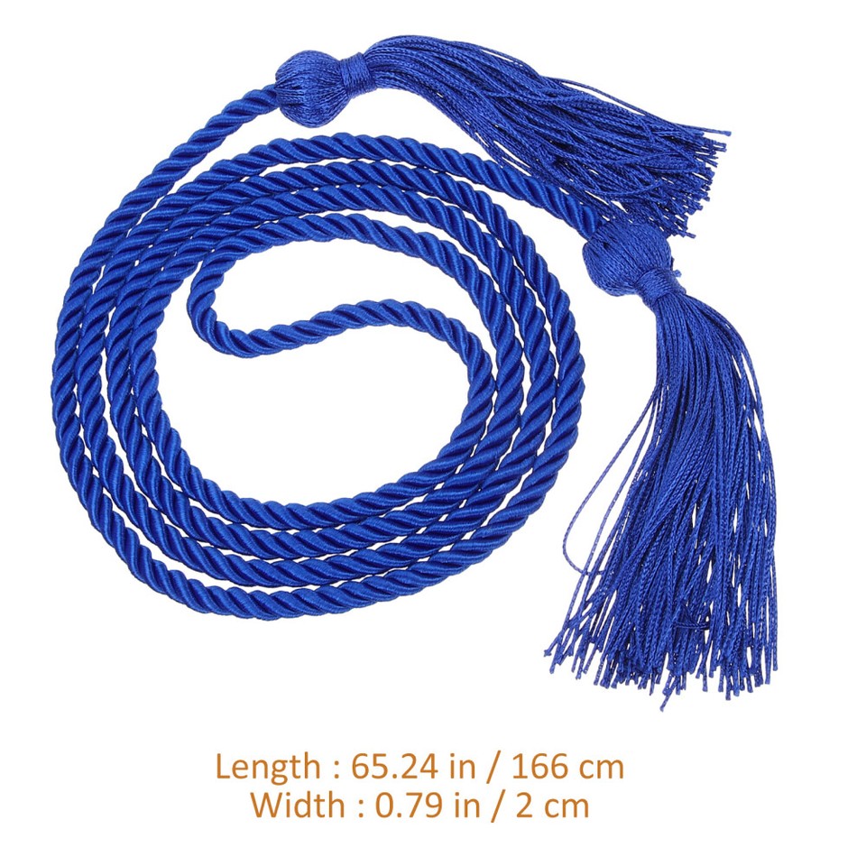 2 Pcs Cordons De Graduation Avec Pompons Ruban Noir Médailles | eBay