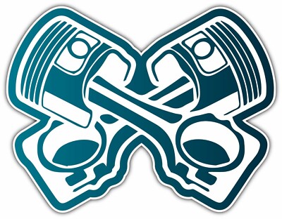 Auto Engine Piston Cylinder Motor Tool Funny Car Bumper Vinyl Sticker ...