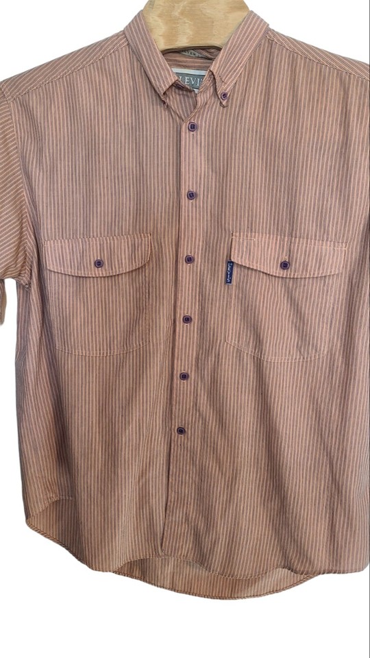 VTG 90s LEVI'S Silver Label Button Down Shirt Size XL Striped Big E ...