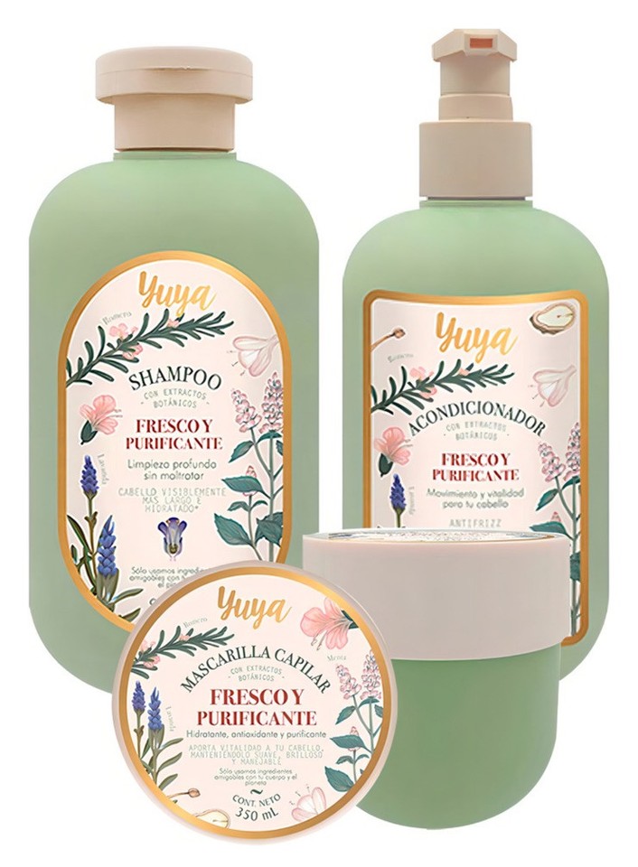 YUYA SHAMPOO+ACONDICIONADOR+MASCARILLA FRESCO Y PURIFICANTE 3 PIEZAS | eBay