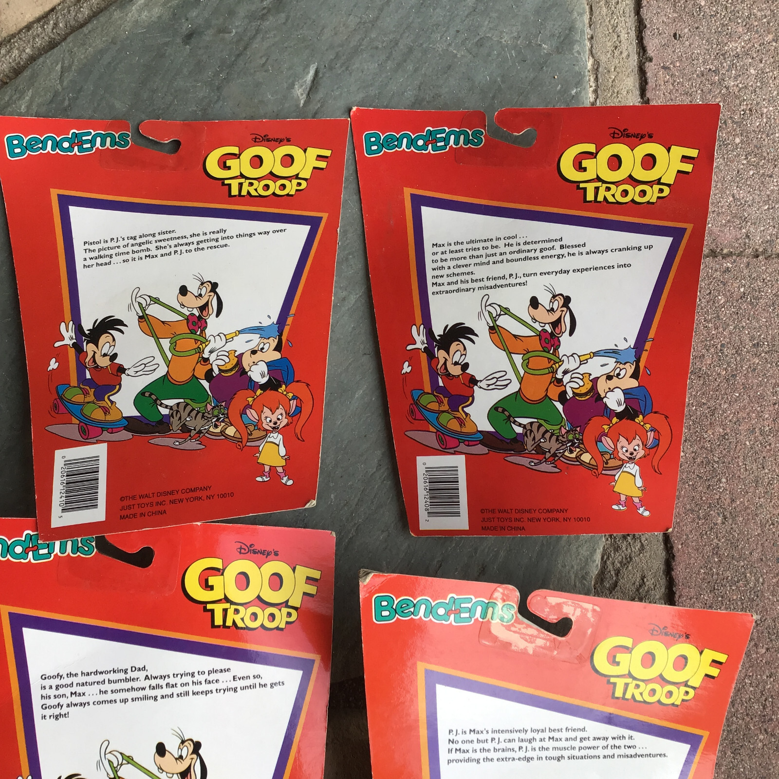 Lot of 4 Goofy Vintage Disney Goof Troop Bend-Ems Figure Justoys 90s ...