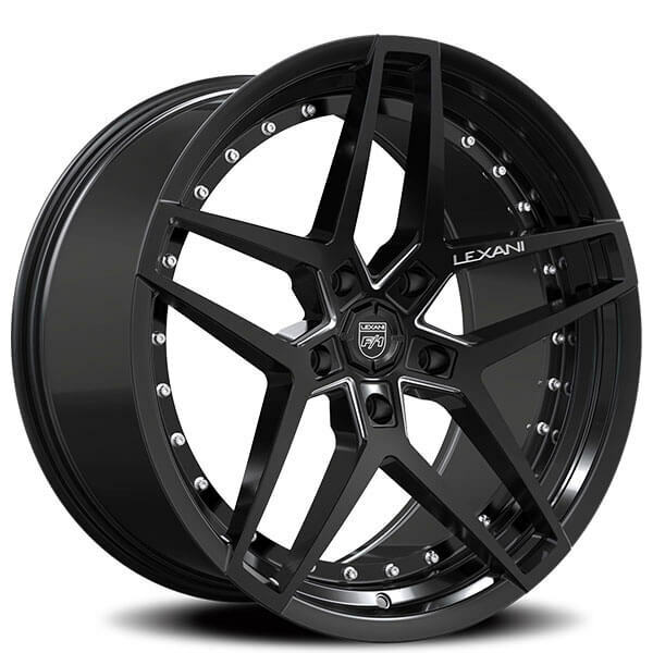 (4) 20" Staggered Lexani Wheels Spike Gloss Black Rims(B45) | eBay