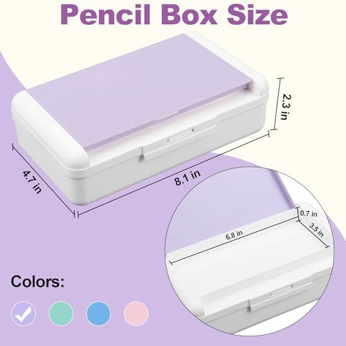 Pencil Box, Double Layer Pencil Case, Large Capacity Plastic Pencil ...