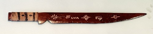 Vintage Antique Suva Fiji Polinesia Carved Wood Ceremonial Dagger Knife ...