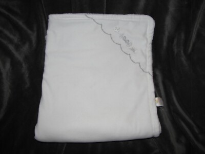 ABSORBA BABY BLANKET WHITE VELOUR PLUSH DOVE BIRD SILVER GRAY ...