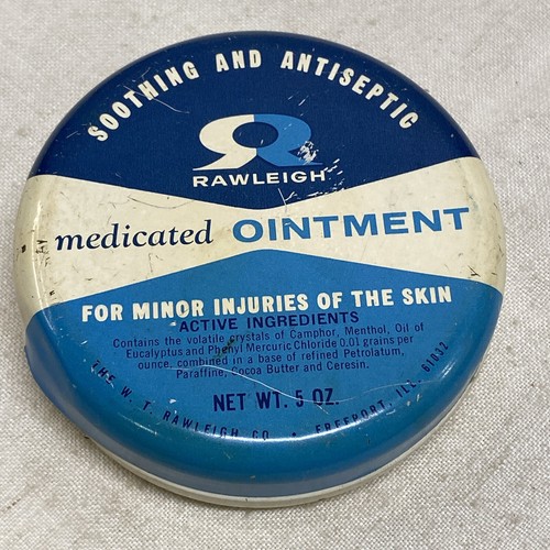 VTG Advertising 5 ounce Rawleigh's Medicated Ointment Medicine Tin See ...