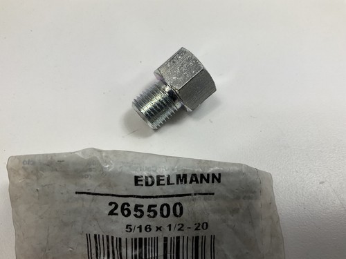 Edelmann 265500 Brake Line Adapter, 5/16" Line X 1/2"-20 Straight ...