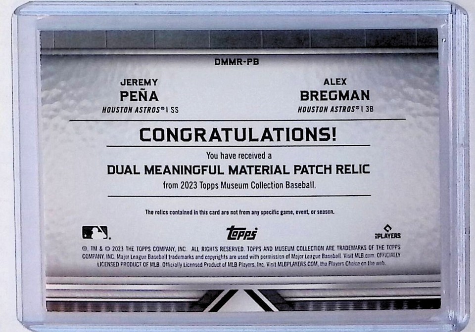 2023 Topps - Museum, JEREMY PENA / ALEX BREGMAN, 18/25, Houston Astros ...