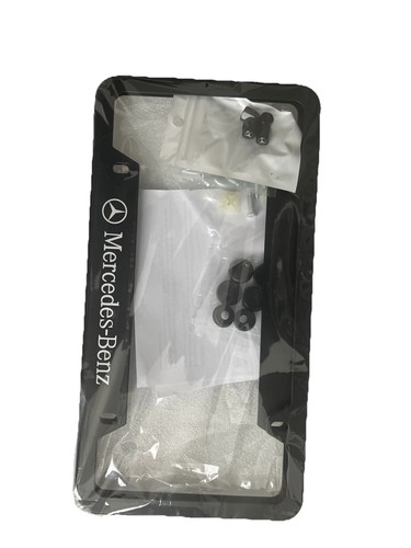 Set Of 2 Black Mercedes Benz License Plate Frames With Hardware And Air ...
